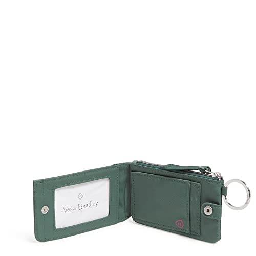 Vera Bradley Women's Performance Twill Deluxe Zip ID Case Wallet With RFID Protection, Olive Leaf, One Size