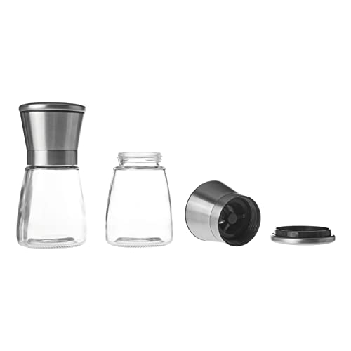 Amazon Basics Adjustable Salt and Pepper Grinders, 5.5oz capacity- Set of 2