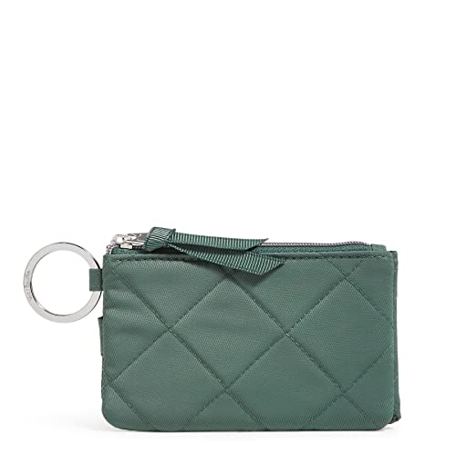 Vera Bradley Women's Performance Twill Deluxe Zip ID Case Wallet With RFID Protection, Olive Leaf, One Size
