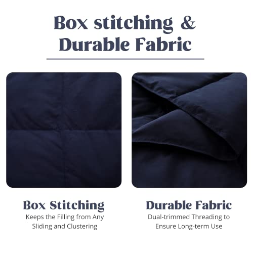 Puredown® Soft Down Throw Blanket Lightweight Packable Couch Throw for Indoor and Outdoor Use, 50"X70", Navy