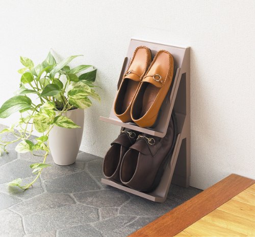 イセトウ(Isetou) Iseto Wall Storage Shoe Stand (Set of 2), Brown
