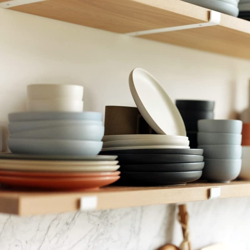 LIVINGTASTE Modern Style 10-inch 30 Oz Ceramic Pasta Bowls, Set of 4 Big Salad Bowls, Multi-Purpose Dinner Plates, Perfect for Casual or Formal Occasions, Dishwasher and Oven Safe - Sky Blue