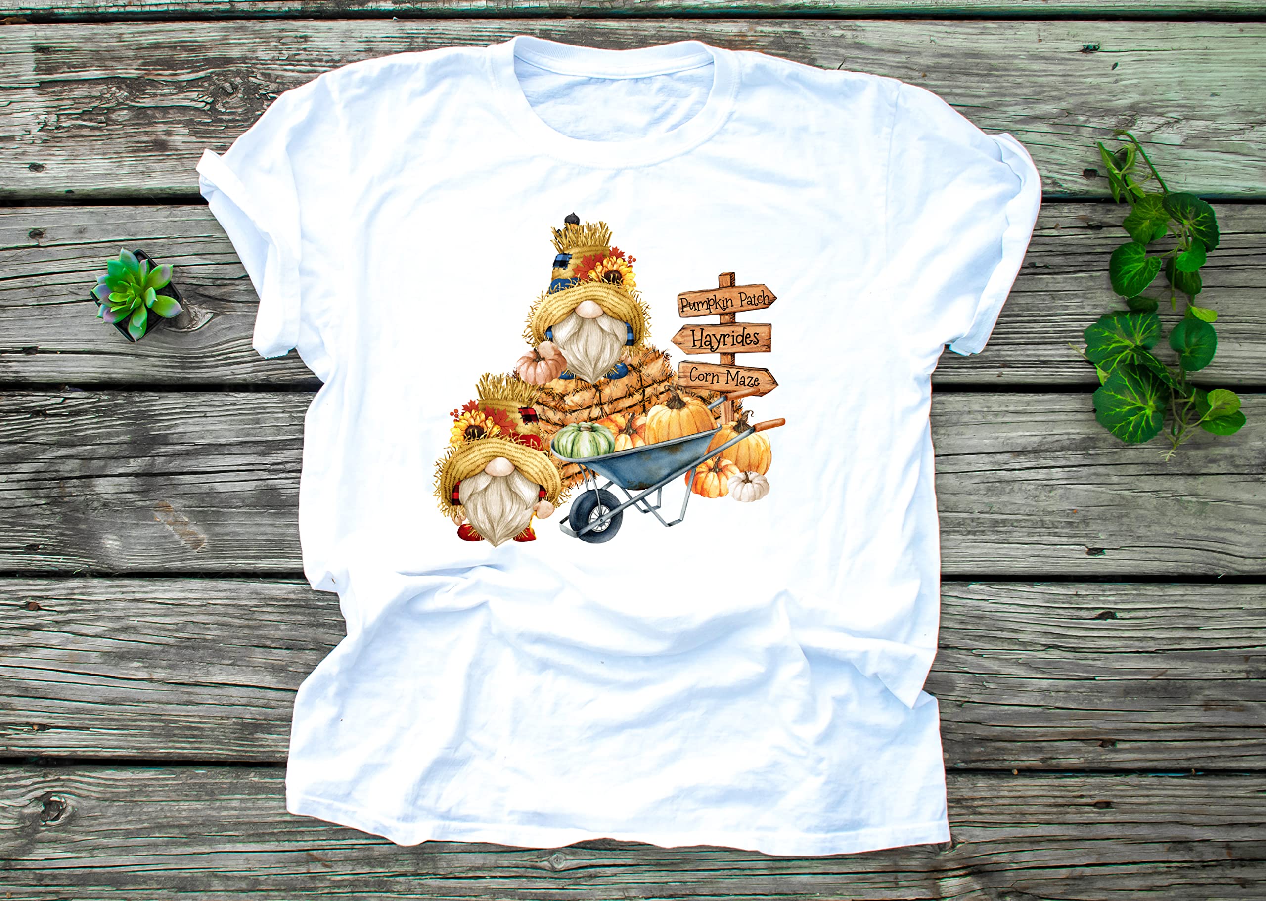 Fall Scarecrow Gnomes Sublimation Transfer, Ready to Press, Autumn, Sunflowers, Pumpkins, Gnome Sublimation Transfer, Harvest, Ready to Use (Mug x4)