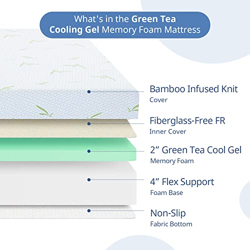Twin Mattress, 6 inch Twin Size Memory Foam Mattresses in a Box Cooling Gel Mattress for Kids Bunk Trundle Bed Daybed, Medium Firm