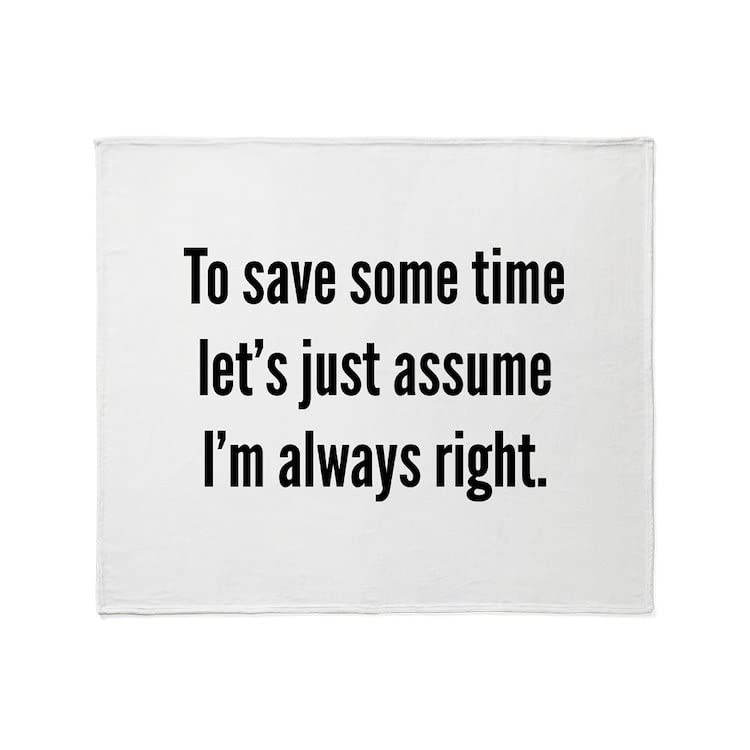 CafePress I'm Always Right Stadium Blanket Super Soft Fleece Plush Throw Blanket, 60"x50"
