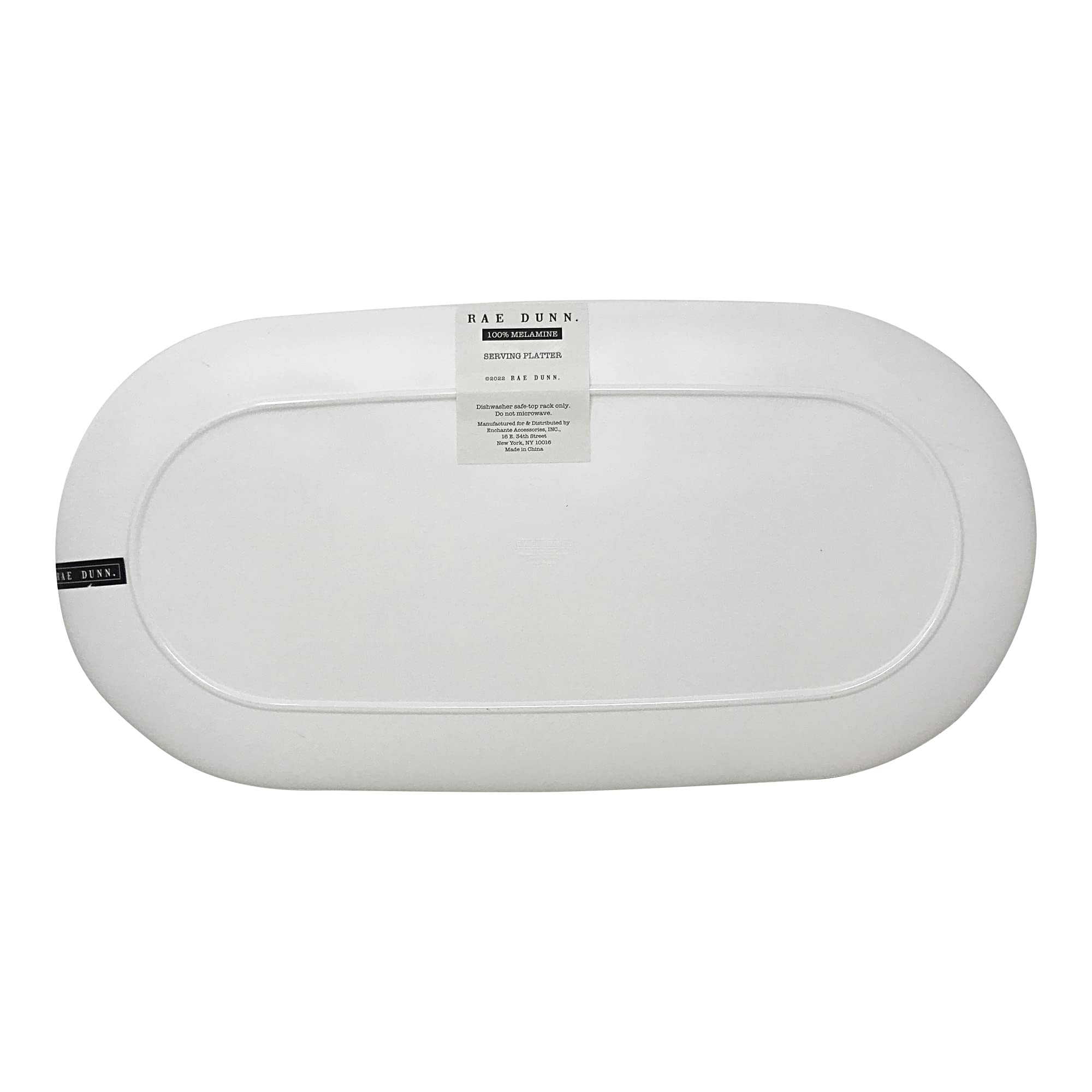 Rae Dunn by Enchente Melamine Serving Platter (19 x 9.5, Appetizers/Faux Wood