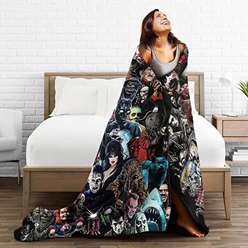 Horror Movie Characters (Many Faces of) Flannel Blanket,Super Soft, Comfortable and Warm, Perfect for Sofa, Living Room and Bedroom 80"X60"