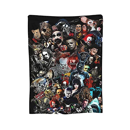 Horror Movie Characters (Many Faces of) Flannel Blanket,Super Soft, Comfortable and Warm, Perfect for Sofa, Living Room and Bedroom 80"X60"