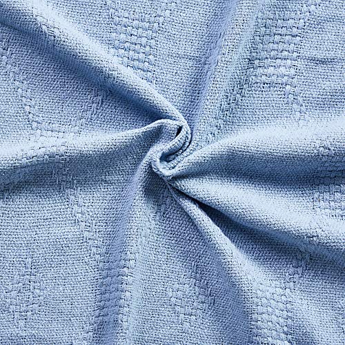 Amrapur Overseas 2 Pack 100% Cotton 50x60 Throw Chester Ashley Blue