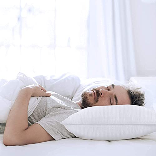 Utopia Bedding 1 Queen Quilted Fitted Mattress Pad White with 4PC Queen Bed Sheet Set Grey and 2 Pack Queen Bed Pillows for Sleeping