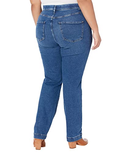 JAG Jeans Women's Plus Size Valentina Pull-On Straight Leg Jean, Electric Blue, 16