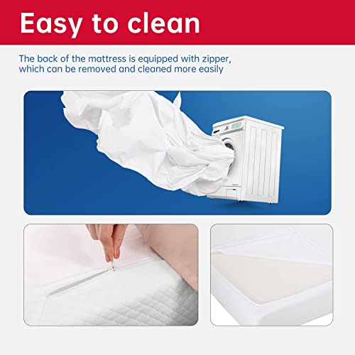 Yewuli Twin Mattress 8 Inch Gel Memory Foam Mattress in a Box, Medium Firm Mattresses for Cool Sleep Breathable Mattress with Cover, Pressure Relieving/Bed-in-a-Box, White