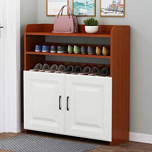 MFCHY Shoe Rack Shelf Console Cabinet Simple Multi-Layer Large Capacity Shoe Cabinet Storage Cabinet Wooden Shoes (Color : Black)