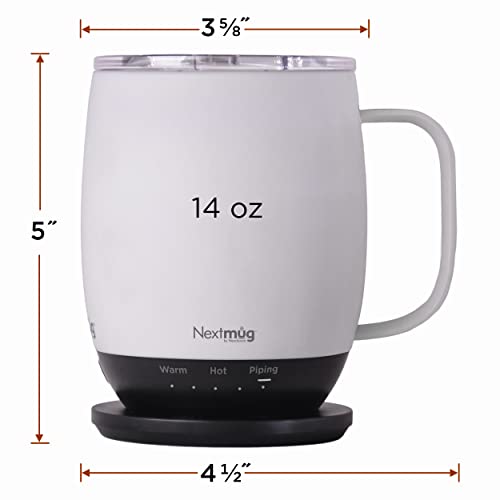 Nextmug - Temperature-Controlled, Self-Heating Coffee Mug (Ivory - 14 oz.)