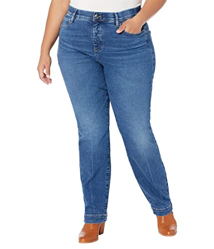JAG Jeans Women's Plus Size Valentina Pull-On Straight Leg Jean, Electric Blue, 16