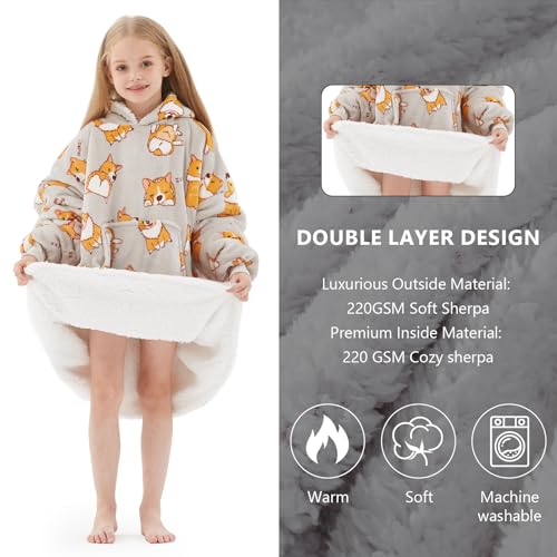 Homemate Wearable Blanket Hoodie, Cute and Funny Patterns Oversized Hoodie Sweatshirt Blanket for Adults Women Men,Cozy,Warm,Fuzzy Hoodie Blanket