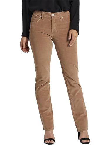 JAG Jeans Women's Ruby Mid Rise Straight Leg Pants, Beige, 14