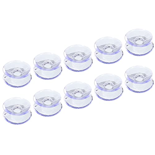 MECCANIXITY Glass Table Top Spacers, 20mm Dia. PVC Double Sided Suction Cup Window Wall Hanger for Home Kitchen Bathroom, Pack of 20