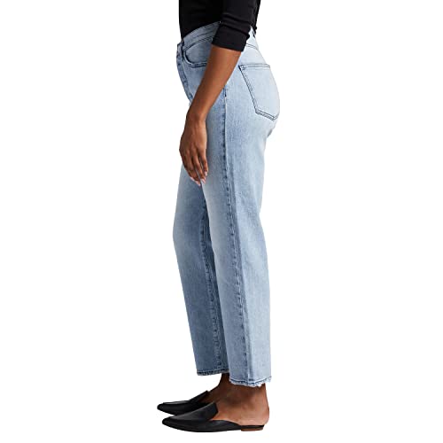 JAG Jeans Women's Rachel High Rise Relaxed Tapered Leg Jeans, Capri Blue, 12