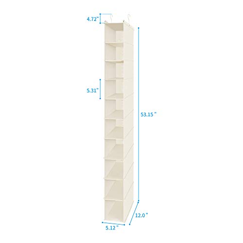 MAX Houser 10-Shelf Hanging Shoe Shelf Organizer, Hanging Shoe Storage for Closet,Pack of 2(Beige)