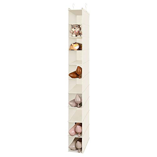 MAX Houser 10-Shelf Hanging Shoe Shelf Organizer, Hanging Shoe Storage for Closet,Pack of 2(Beige)