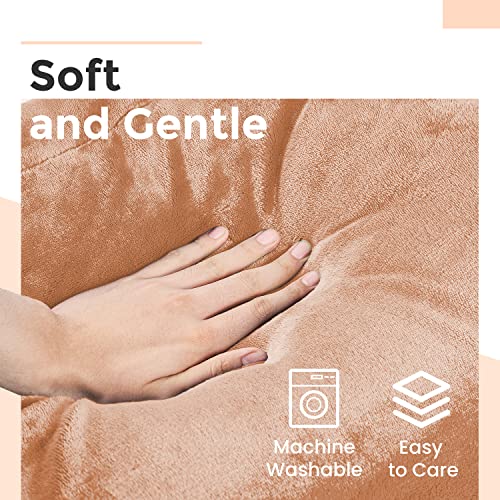 MOOFUN Sherpa Fleece Throw Blanket- 60 x 80 inches, Soft Fluffy Cozy Warm Fuzzy Machine Washable, Durable Blanket for Couch and Bed - Brown