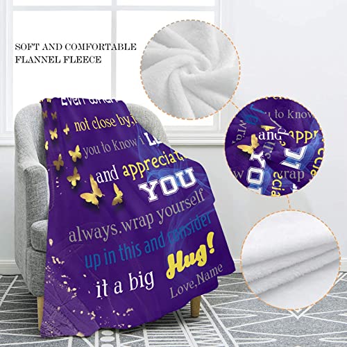 Personalized Name Blanket for Mom Dad Daughter Son, Custom Throw Blanket with Name to My Mom Gift for Mother Day,Father's Day,Birthday,Christmas,Wedding Gift 60"x80"