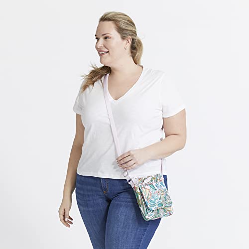 Vera Bradley Women's Cotton Mini Hipster Crossbody Purse With RFID Protection, Rose Toile - Recycled Cotton, One Size