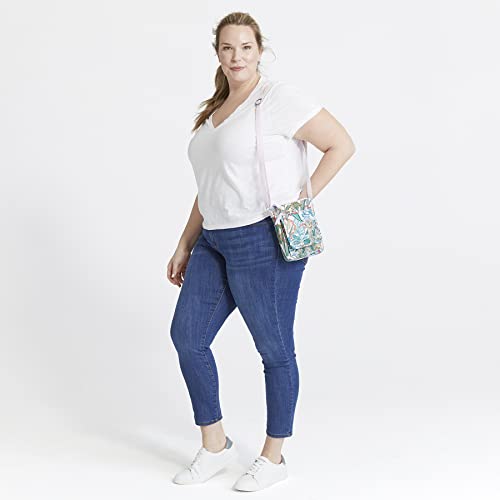 Vera Bradley Women's Cotton Mini Hipster Crossbody Purse With RFID Protection, Rose Toile - Recycled Cotton, One Size