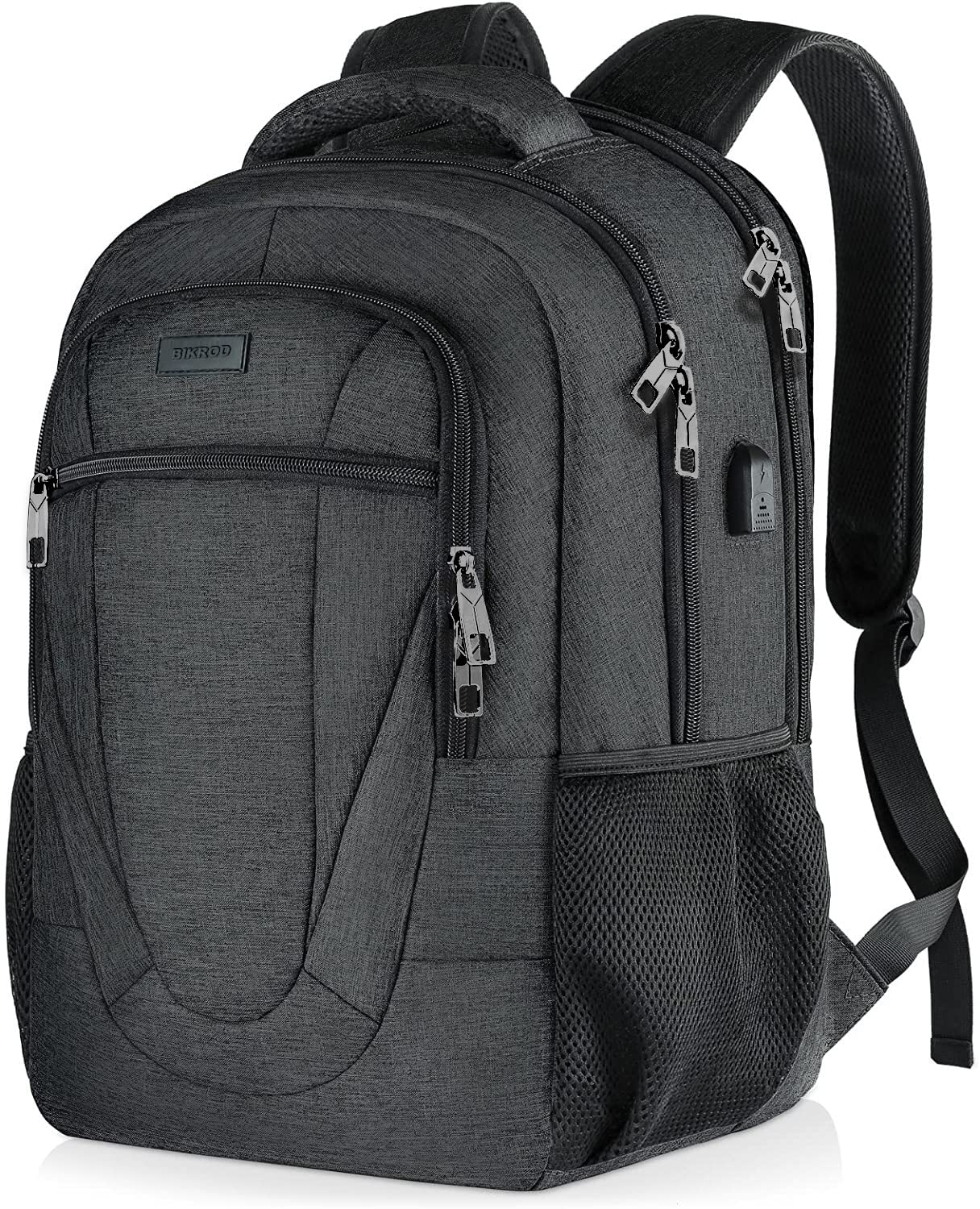 Travel Laptop Backpack for Men and Women, Backpacks for School Teen Boys, Business Anti Theft Slim Durable Back Pack with USB Charging Port, Adult Computer Bag Gift 15.6 IN Laptop, Black
