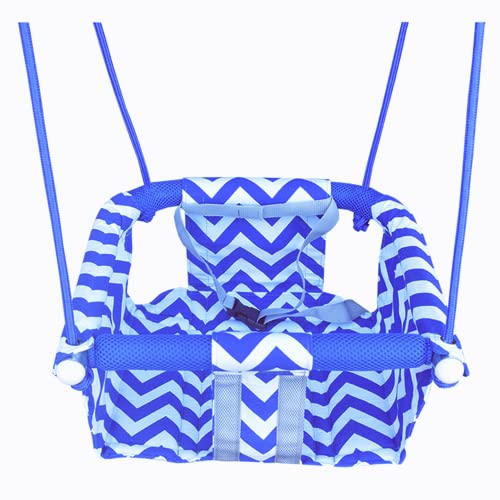 Toddler Baby Swing Seat with Heavy Duty Rope Play Secure Kids Swing Set, Secure Soft Canvas with Seat Belt for 6Months-14Years Old