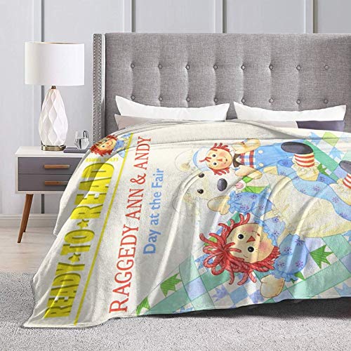 Raggedy Ann and Raggedy Andy Throw Blanket Suitable Ultra Soft Weighted Bedding Fleece Blanket for Sofa Bed Office 50"x40" Travel Multi-Size for Adult