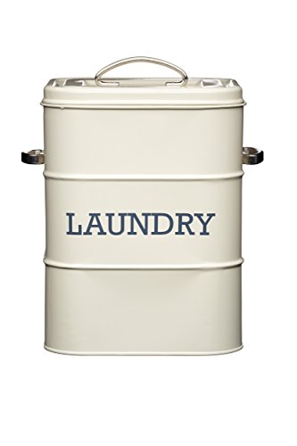 KitchenCraft Living Nostalgia LNLAUNDRYCRE 3 kg Metal Laundry Powder Tin, 19 x 16 x 27 cm - Antique Cream