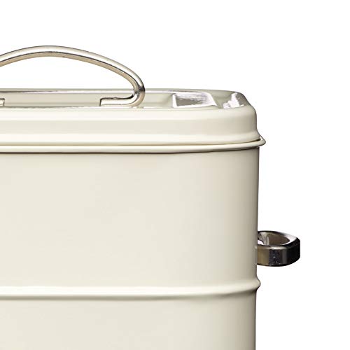 KitchenCraft Living Nostalgia LNLAUNDRYCRE 3 kg Metal Laundry Powder Tin, 19 x 16 x 27 cm - Antique Cream