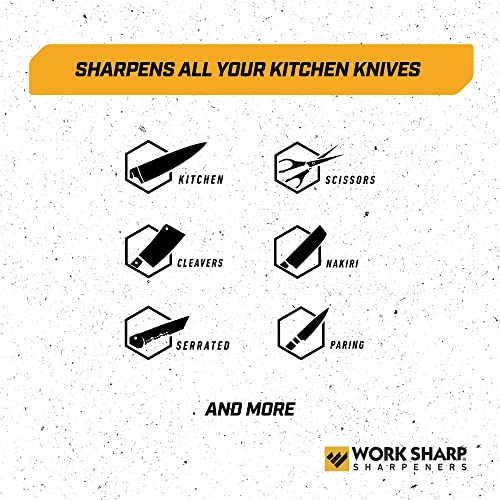 Work Sharp Electric Culinary E2 Kitchen Knife Sharpener - For Scissors, Cleavers, Nakiri, Serrated & Paring Knives