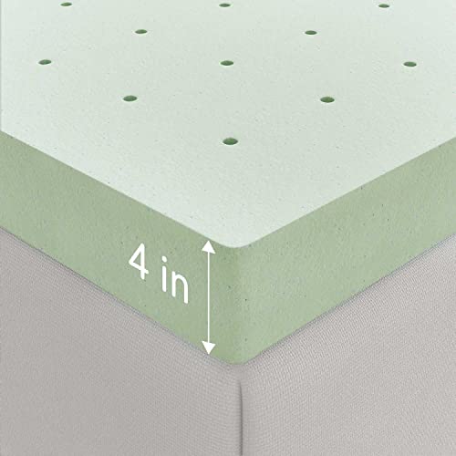 Novilla Mattress Topper Queen, High Density 4 Inch Memory Foam Mattress Topper with Gel Infusion for Pressure-Relieving & Cooling, Medium Soft Queen Mattress Topper, Airflow Design