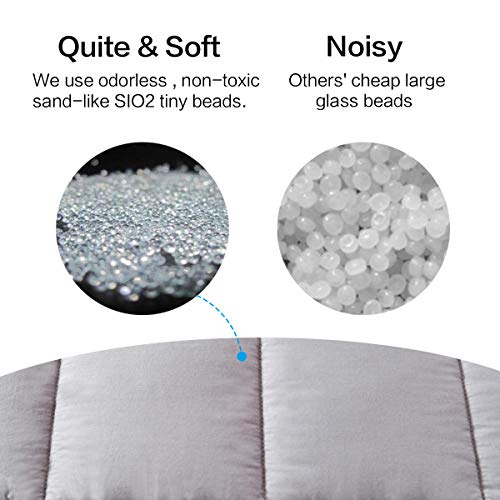 LIANLAM Weighted Blanket (20 lbs, 48"x72", Grey), Cooling Weighted Blanket for Adults, 100% Natural Cotton Material with Premium Glass Beads