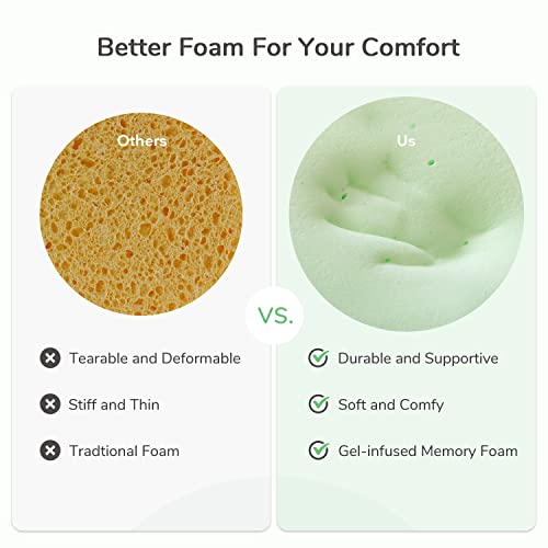 Novilla Mattress Topper Queen, High Density 4 Inch Memory Foam Mattress Topper with Gel Infusion for Pressure-Relieving & Cooling, Medium Soft Queen Mattress Topper, Airflow Design
