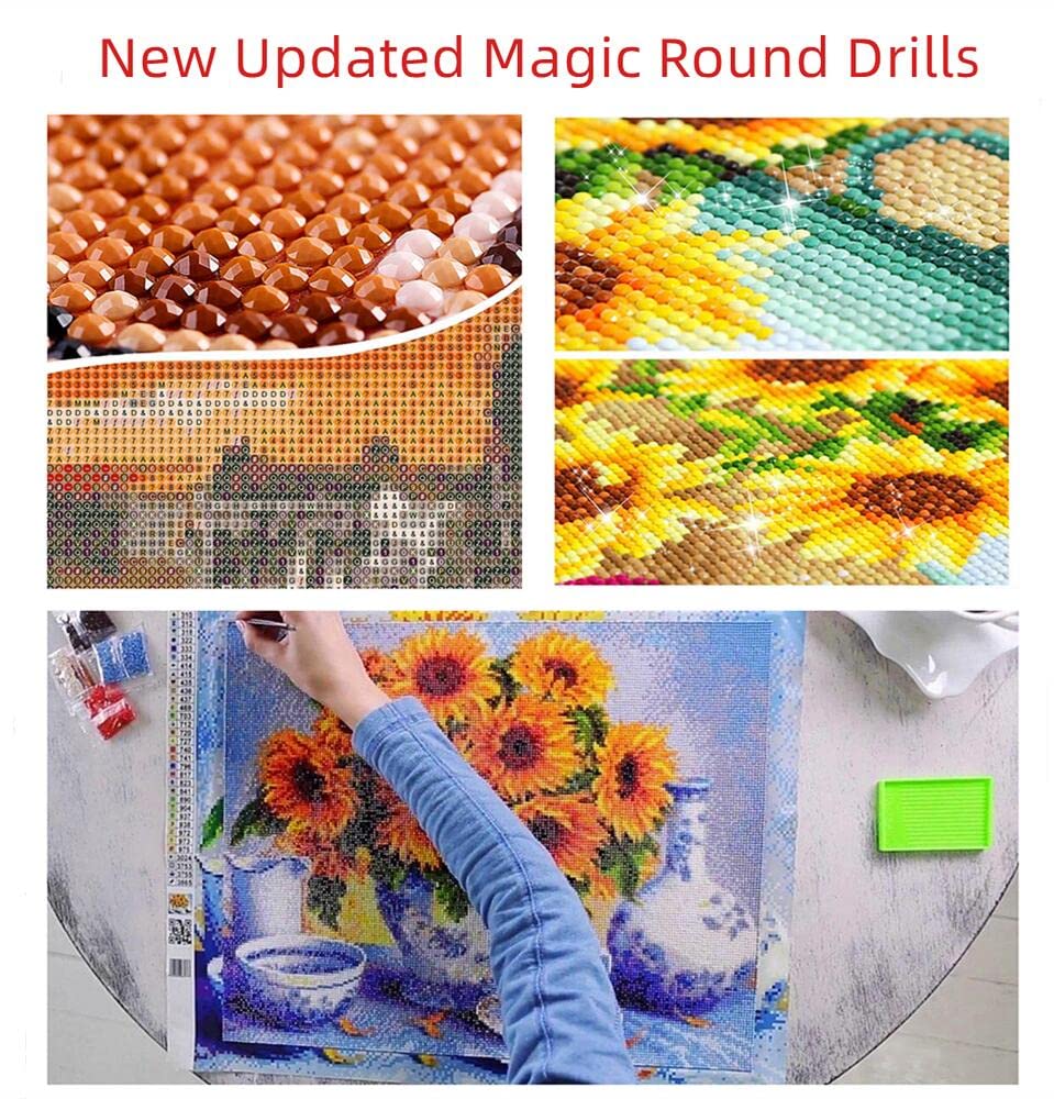 DIY 5D Diamond Art Painting Kits White Angel Wing Full Drill Round Diamond Art Paint by Number Kits for Beginner Crystal Cross Stitch for Wall Decoration(40x50cm)
