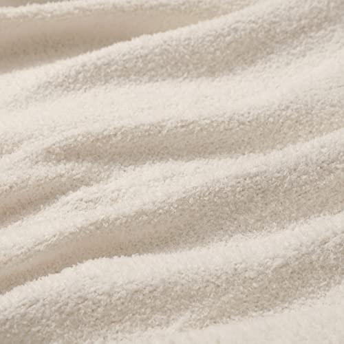 Bearberry Super Soft Knit Throw Blanket Lightweight Cozy Warm Fluffy Throw Blankets for Couch Bed Sofa (Cream, 50”x60”)