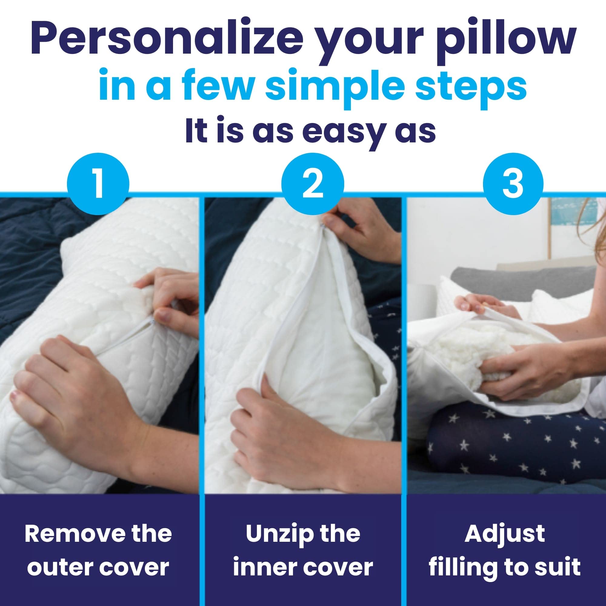 Sidney Sleep Mini Travel Size Neck Pillow - Knee Pillow - Back Lumbar Support - Curved Travel Pillow - 14 x 19 Inches - Adjustable Loft - Washable - Drawstring Backpack Included