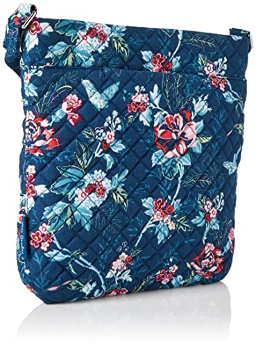 Vera Bradley Women's Cotton Triple Zip Hipster Crossbody Purse, Rose Toile - Recycled Cotton, One Size