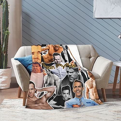 Blanket Ryan Reynolds Soft and Comfortable Warm Fleece Blanket for Sofa,Office Bed car Camp Couch Cozy Plush Throw Blankets Beach Blankets