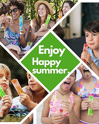 ANSMIO 150 Disposable Popsicle Mold Bags with Zip Seals, 8x2" Freezer Tubes for DIY Ice Pops, Yogurt, Juice & Fruit Smoothies - Includes Funnel for Healthy Snack Prep, BPA-Free, Ice Pop Molds