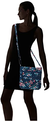 Vera Bradley Women's Cotton Triple Zip Hipster Crossbody Purse, Rose Toile - Recycled Cotton, One Size