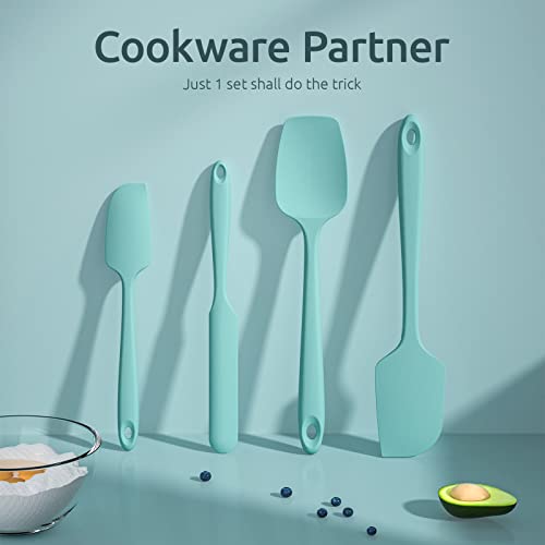 U-Taste Silicone Spatula Set with 600 Degrees Fahrenheit Heat Resistant (Teal/Aqua Sky)