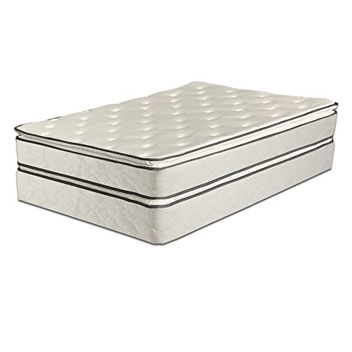 Mayton 12-Inch Medium Plush Double Sided Pillowtop Innerspring Fully Assembled Mattress and 8" Metal Box Spring/Foundation Set, Queen