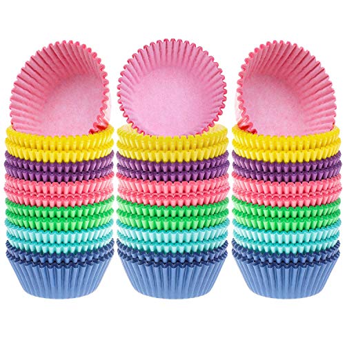 Selizo 600 Pcs Cupcake Liners Cupcake Wrappers Cupcake Paper Baking Cups for Cake Balls, Muffins, Cupcakes and Candies, Assorted Bright Colors
