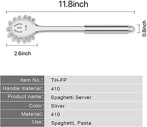 Pasta Fork, Pasta Spoon, Spaghetti Sever, Durable Stainless Steel Pasta Server, Spaghetti Spoon Server, Heat Resistant, 12 inch