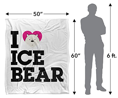 We Bare Bears Heart Ice Bear Officially Licensed Silky Touch Super Soft Throw Blanket 50" x 60"